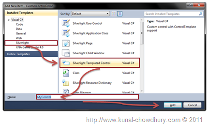 How to create a Custom Control in Silverlight?